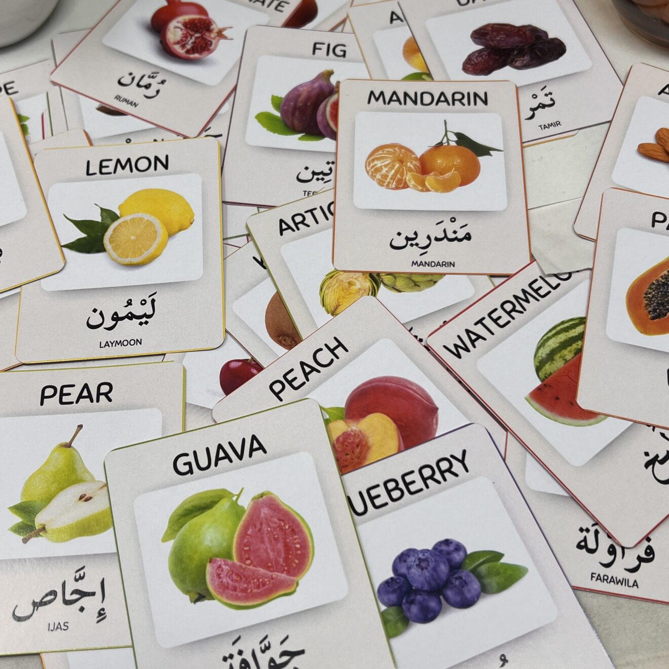 30 Individual Fruits Flash Cards for Kids | Arabic & English ...