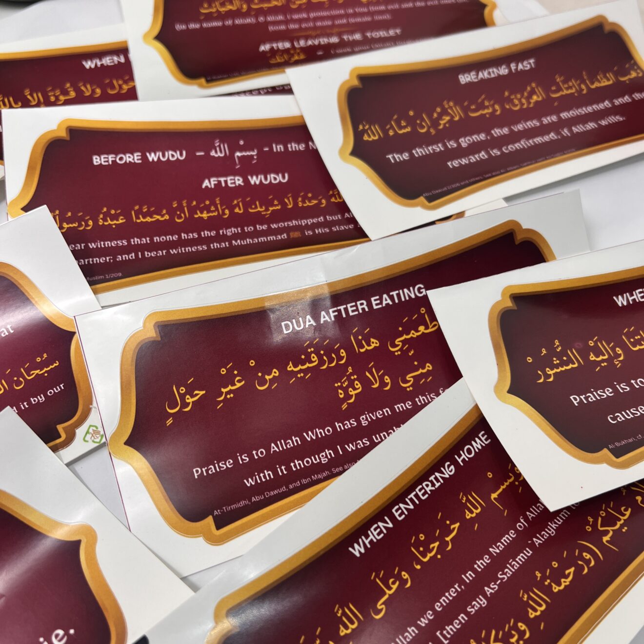 Pre-Cut 12 Set Islamic Dua Stickers For Muslim Kids & Adults - Sunnah ...