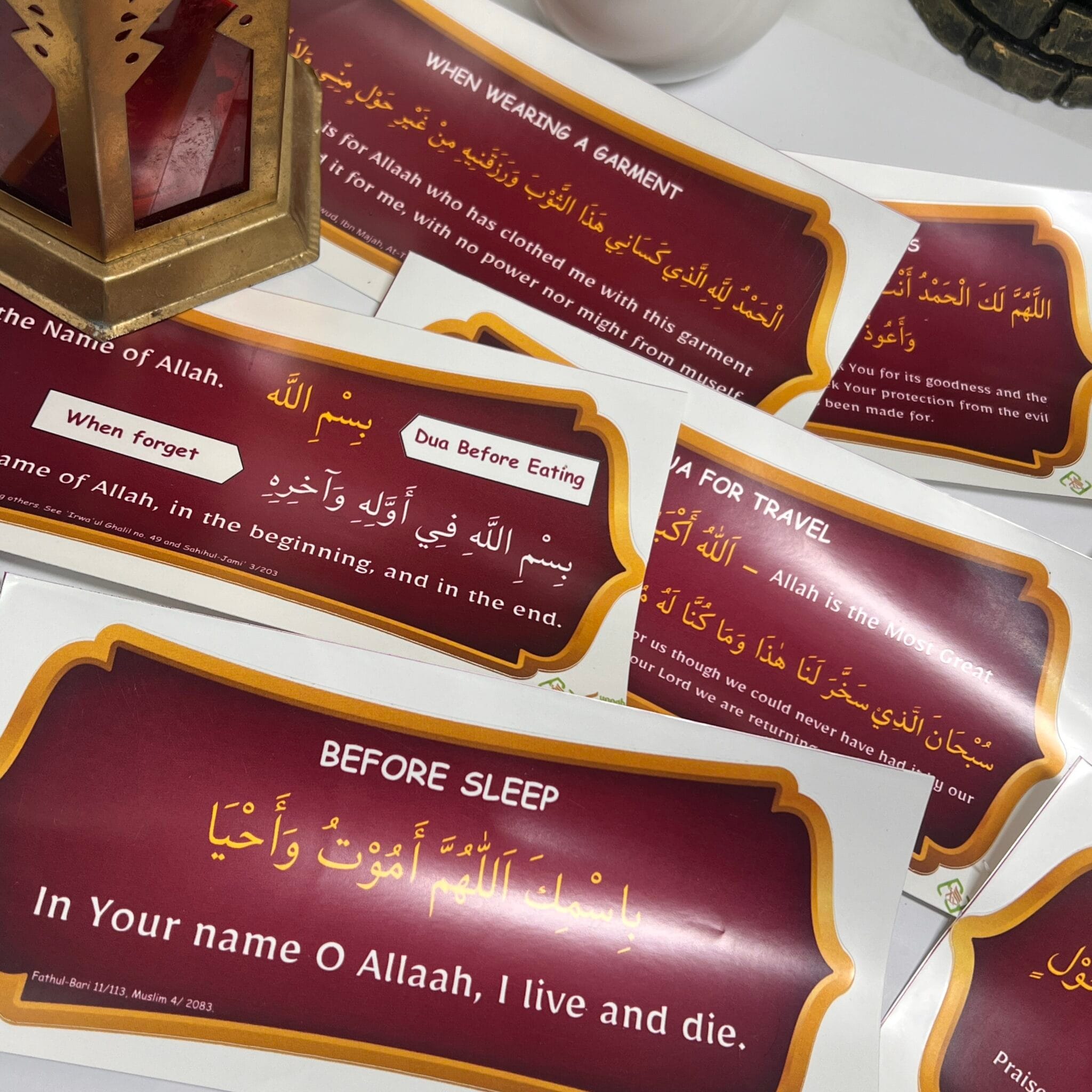 Pre-Cut 12 Set Islamic Dua Stickers For Muslim Kids & Adults - Sunnah ...