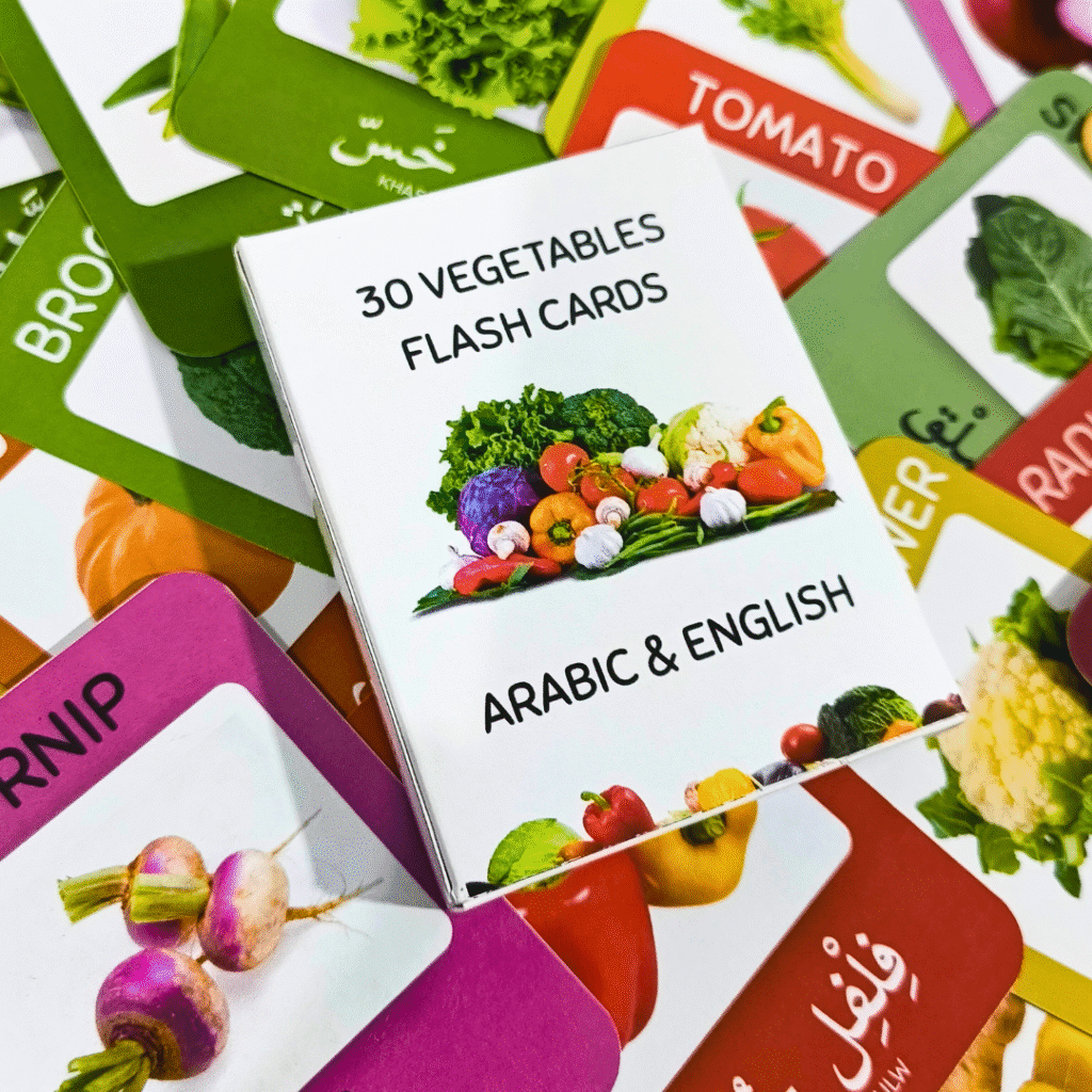 30 Vegetables Flash Cards for Kids – Arabic & English with ...