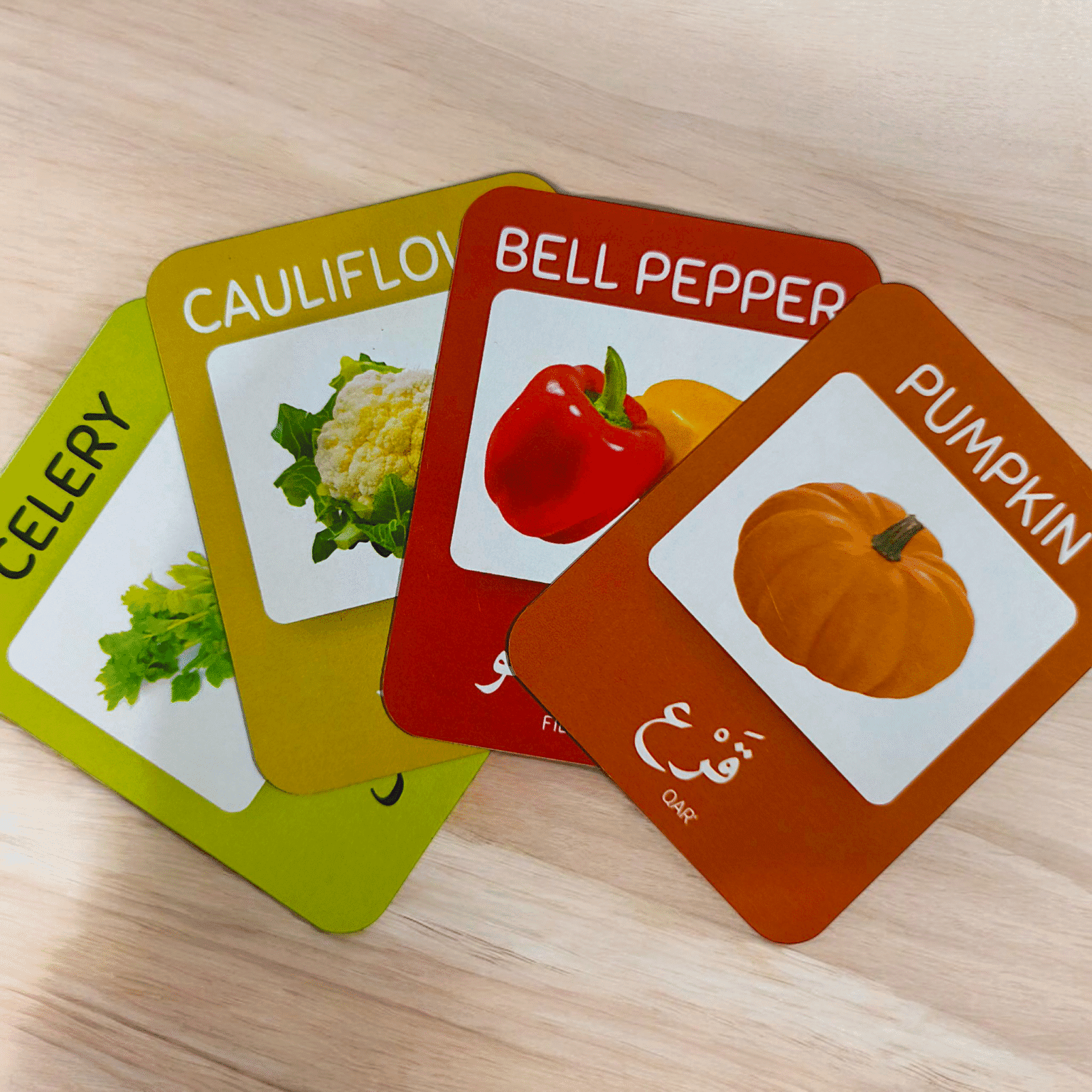 30 Vegetables Flash Cards for Kids – Arabic & English with ...