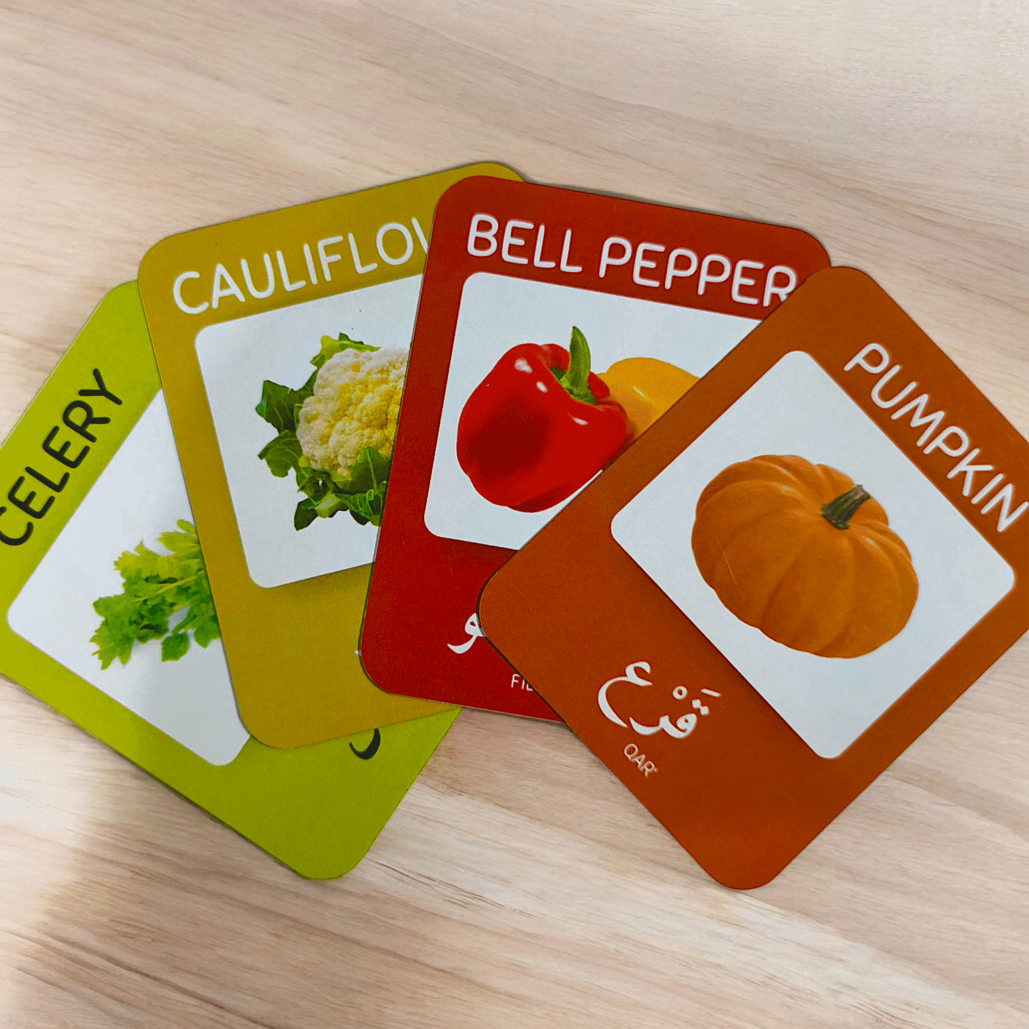 30 Vegetables Flash Cards for Kids – Arabic & English with ...